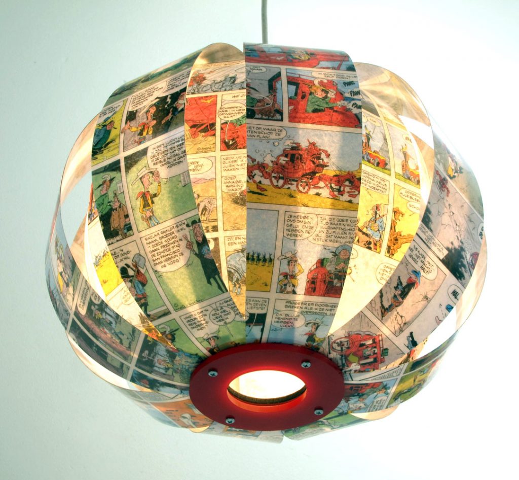 Lucky Luke – comic book lamp recycled design | Bom Design Furniture